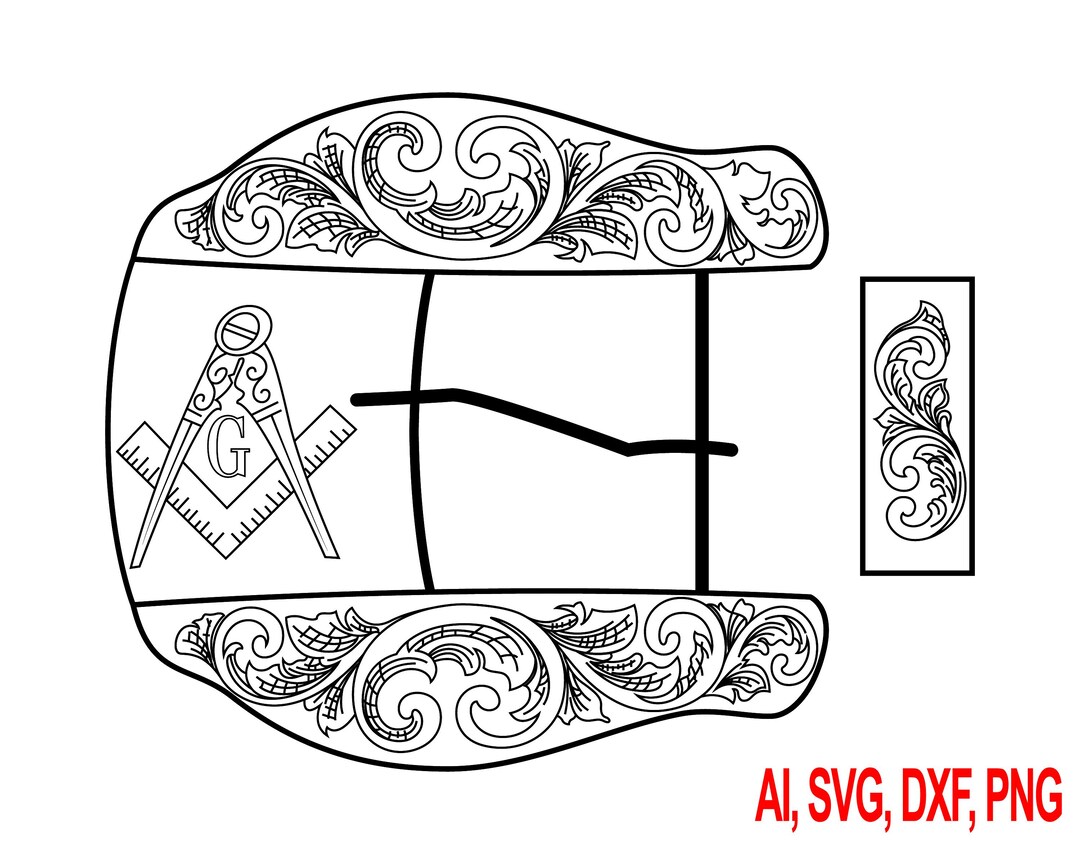 Scrollwork Belt Buckle Engraving File | Western Ornament Vector (svg ...