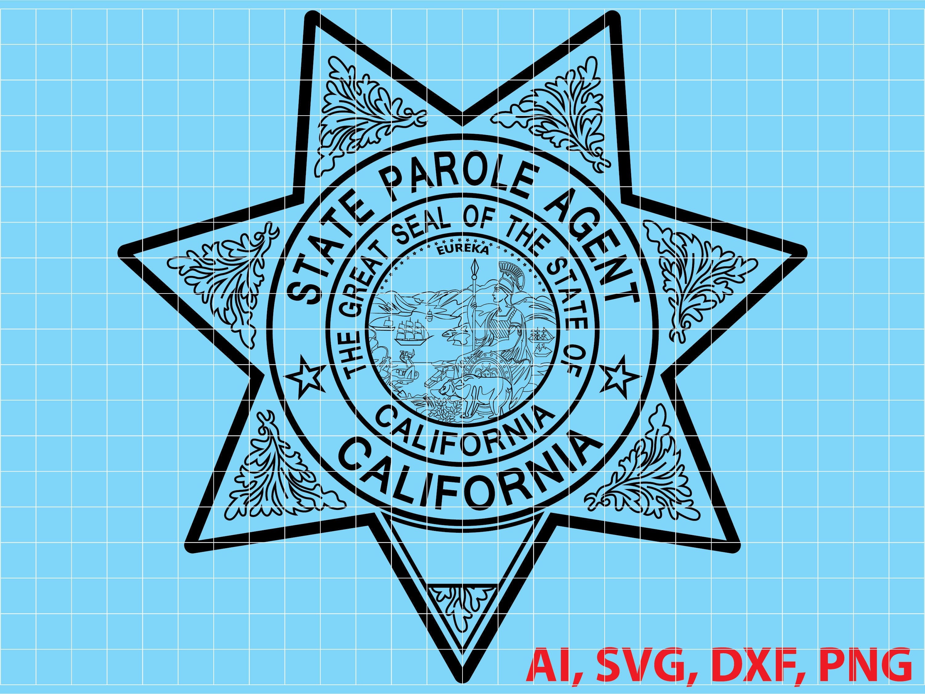 State of California Parole Agent Logo, Seal, Badge, Custom, Ai, Vector ...