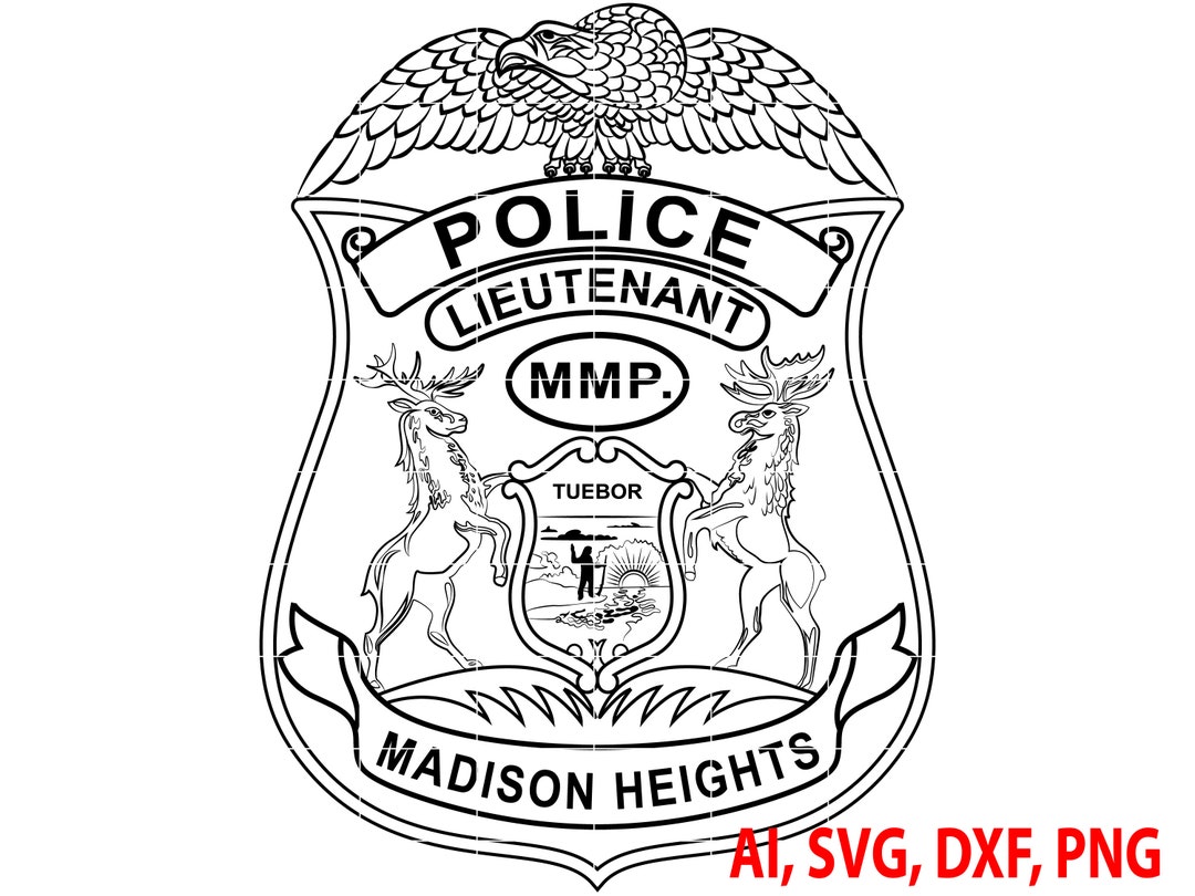 Michigan Police Badge( Madison Heights Police Lieutenant) for CNC ...