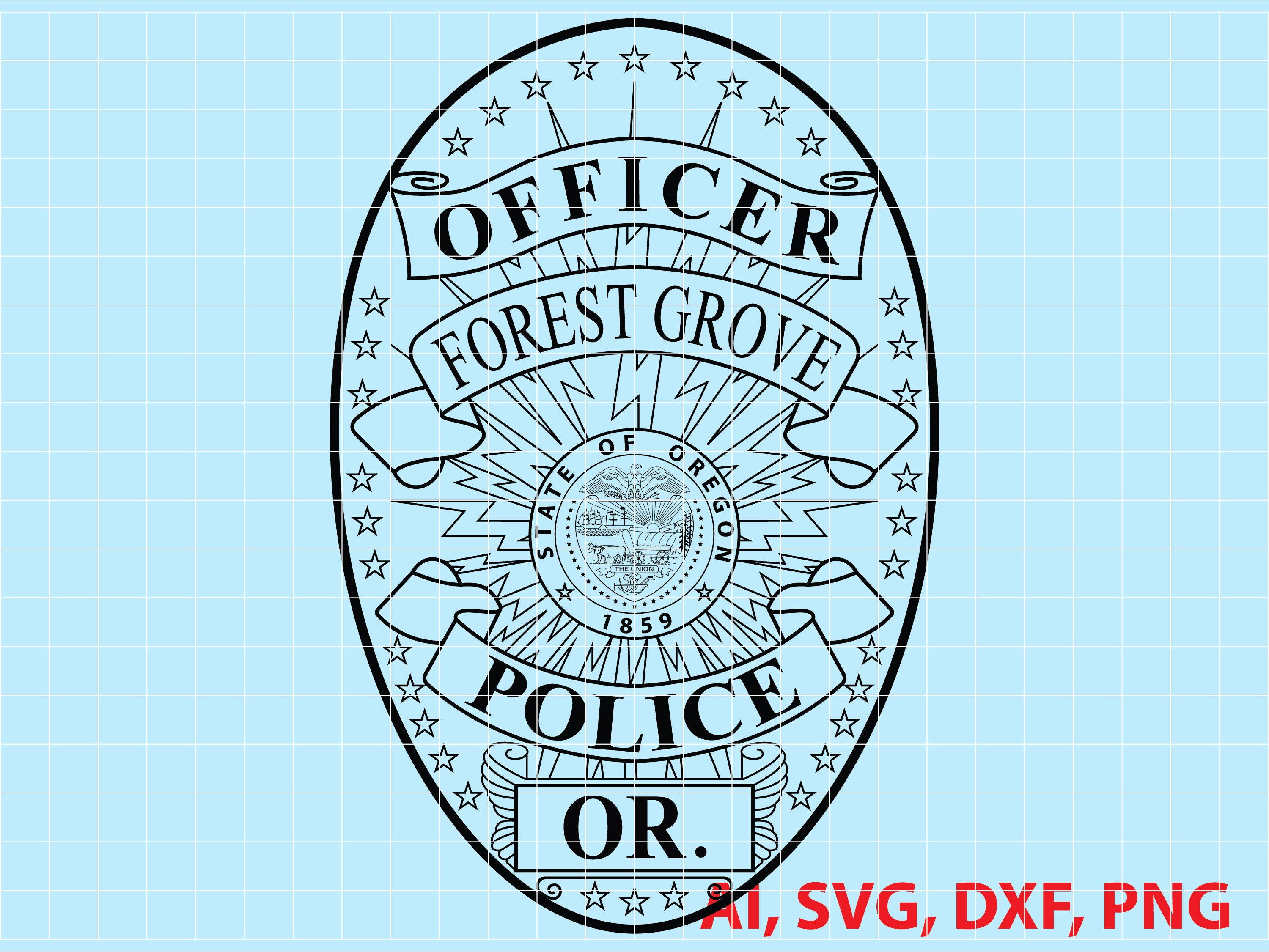 State of Oregon Forest Grove Police Officer Logo Seal Badge - Etsy
