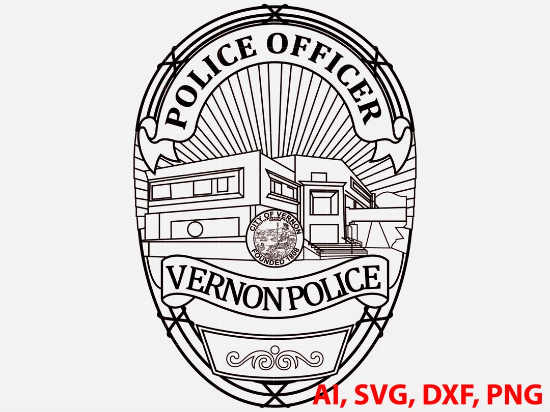 City of Vernon Police Officer Badge Vector Logo (digital) - Etsy Canada