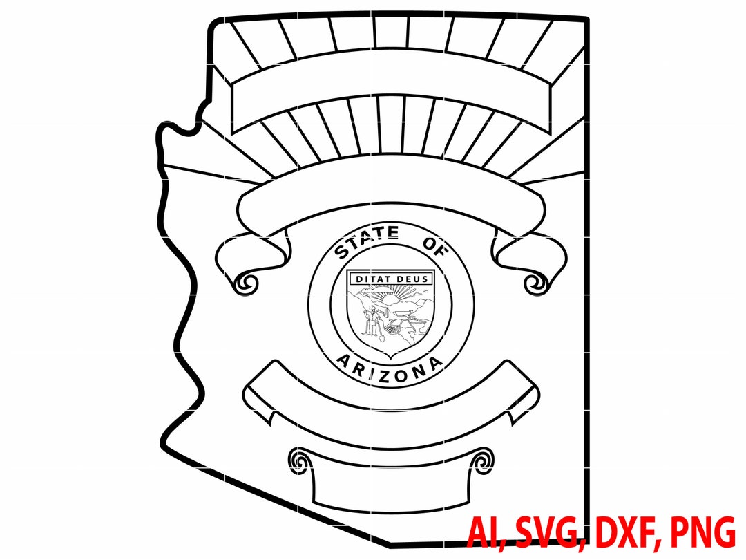 State of Arizona Blank Badge, Logo, Seal, Custom, Ai, Vector, SVG, DXF ...