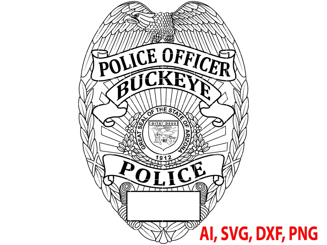 Police Badge, State of Arizona Buckeye Police Officer Badge, Logo, Seal ...