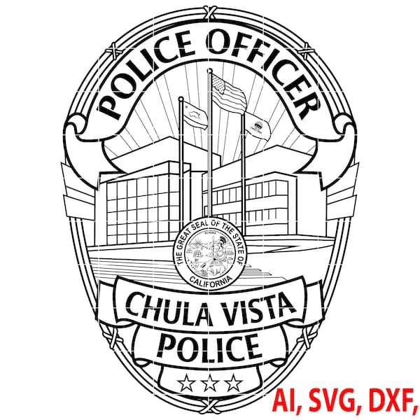 Chula Vista Police Badge Svg - Etsy Sweden
