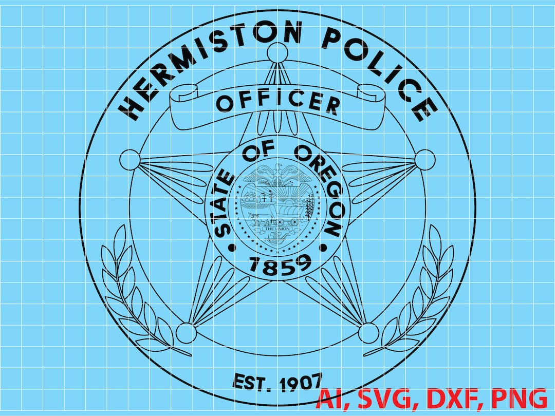 State of Oregon Hermiston Police Logo, Seal, Badge, Custom, Ai, Vector ...