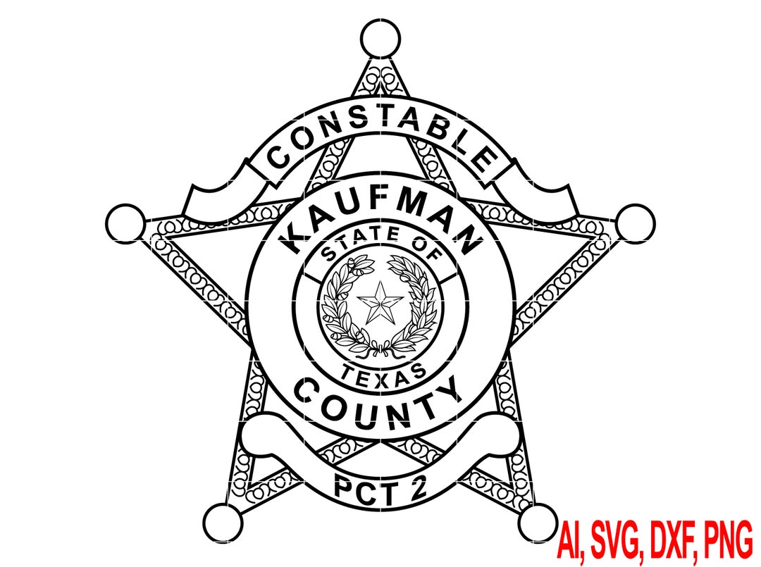 Kaufman County Constable Badge Vector Art Svg,dxf,jpg,png & Ai Files ...
