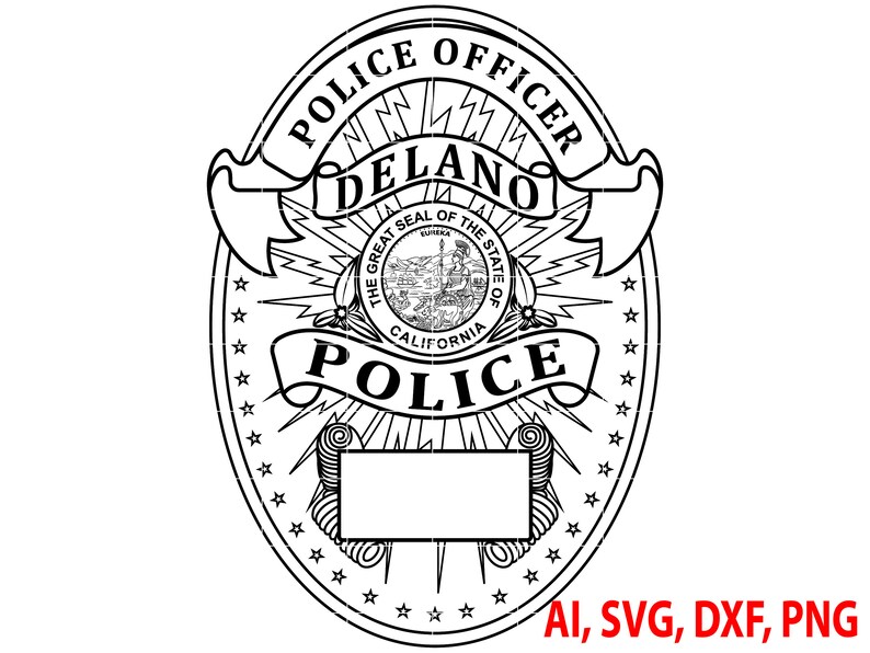 Police Badge, Delano California Police Officer Badge, Logo, Seal ...