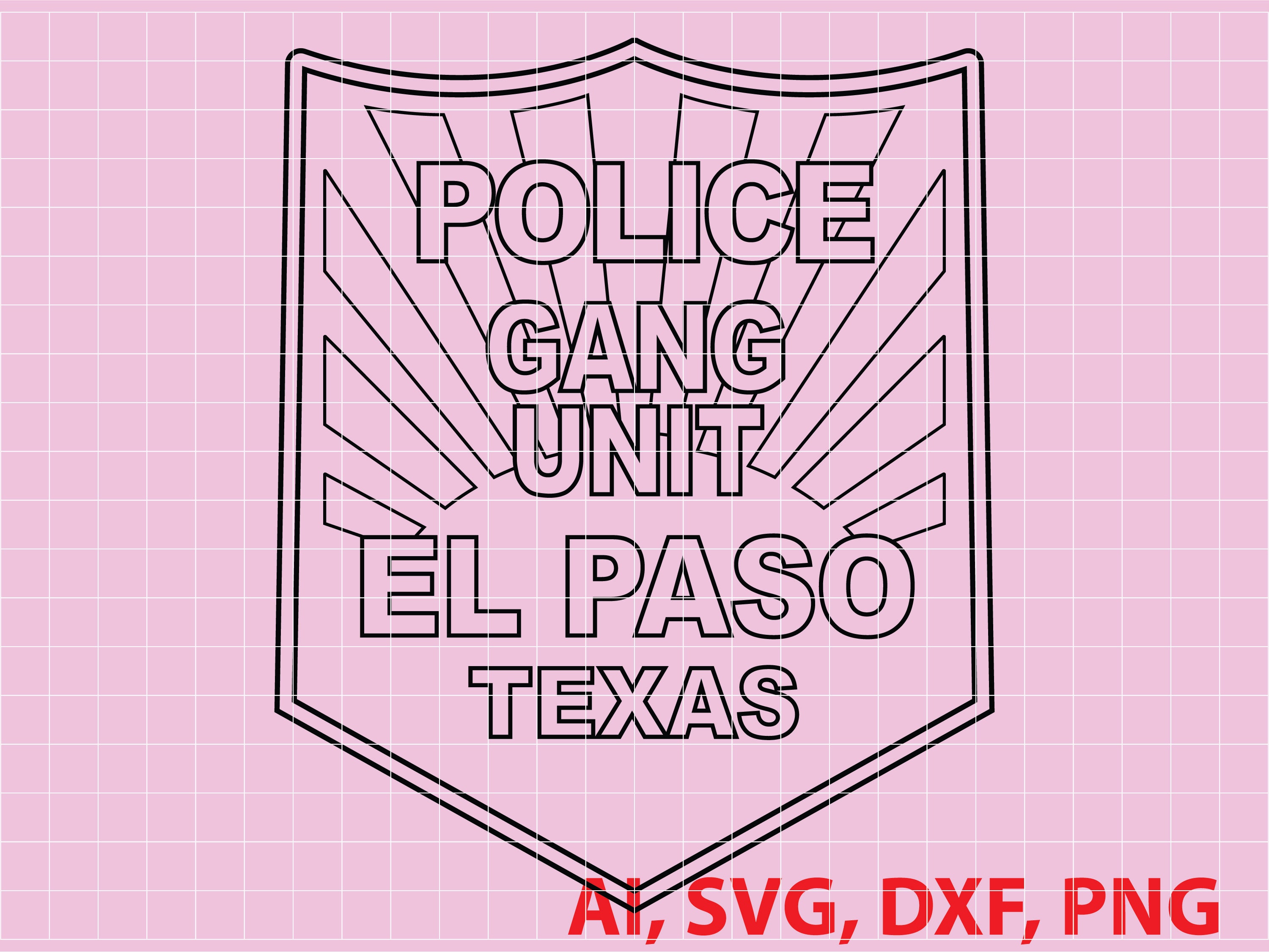 Texas El Paso Police Gang Unit Badge Logo Seal Custom Ai | Etsy