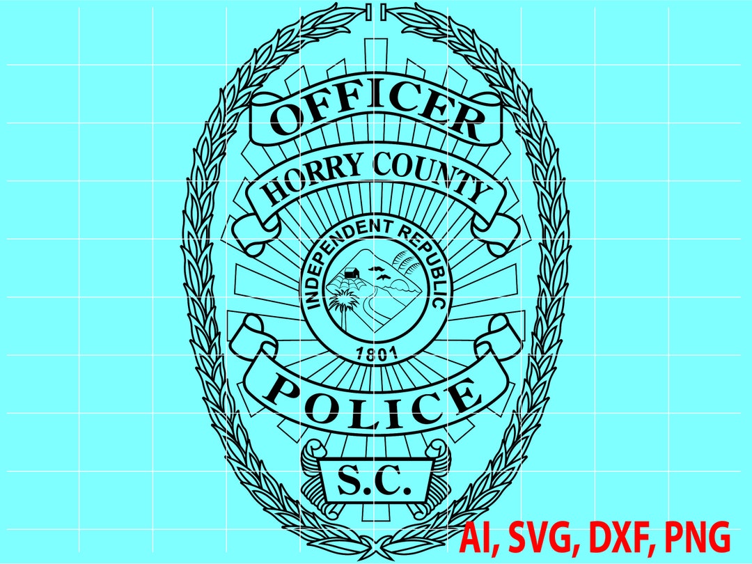 Horry County Police Officer Badge, Logo, Seal, Custom, Ai, Vector, SVG ...