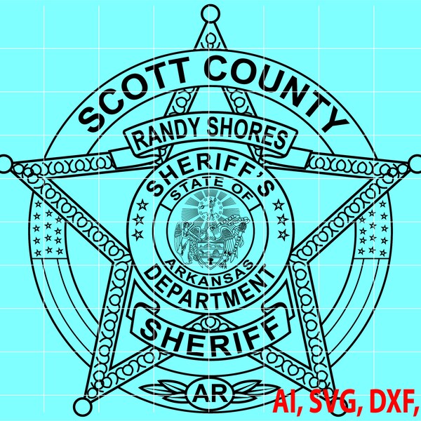 Sheriff Badge State of Arkansas Svg - Etsy