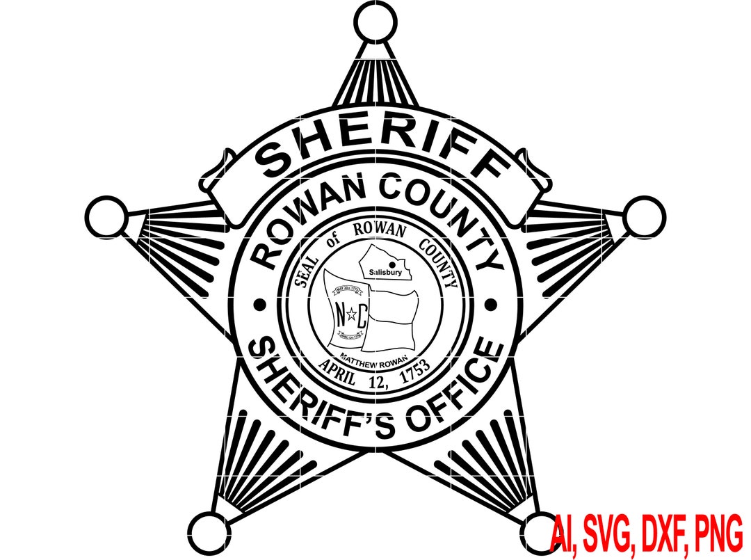 Rowan County Sheriff Badge Vector File for Laser Engraving, Woodworking ...