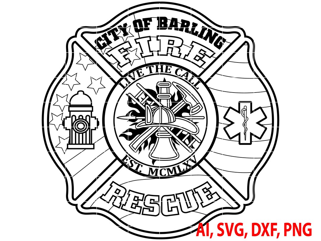 Stadt Barling Feuerwehr Abzeichen, Logo, Siegel, kundenspezifisch, Ai ...