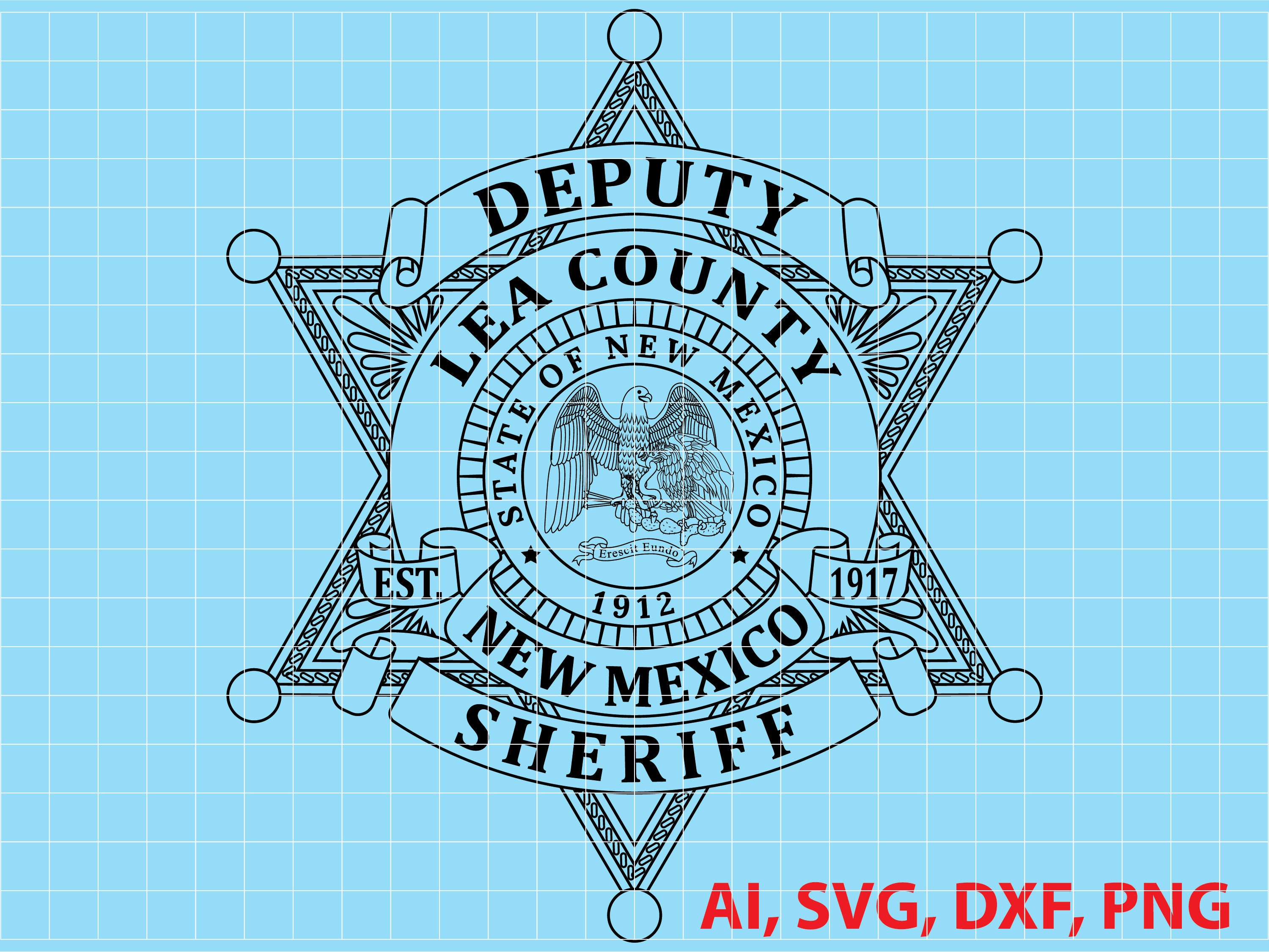 New Mexico Lea County Sheriff Badge, Seal, Logo, Ai, Vector, SVG, DXF ...