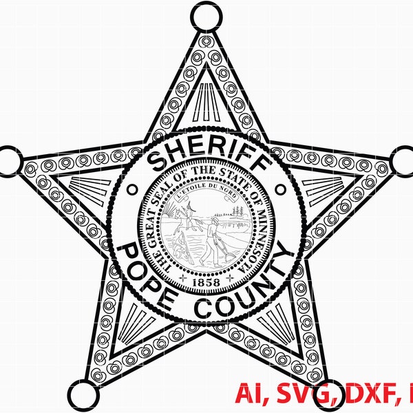 Sheriff Badge Dxf File - Etsy
