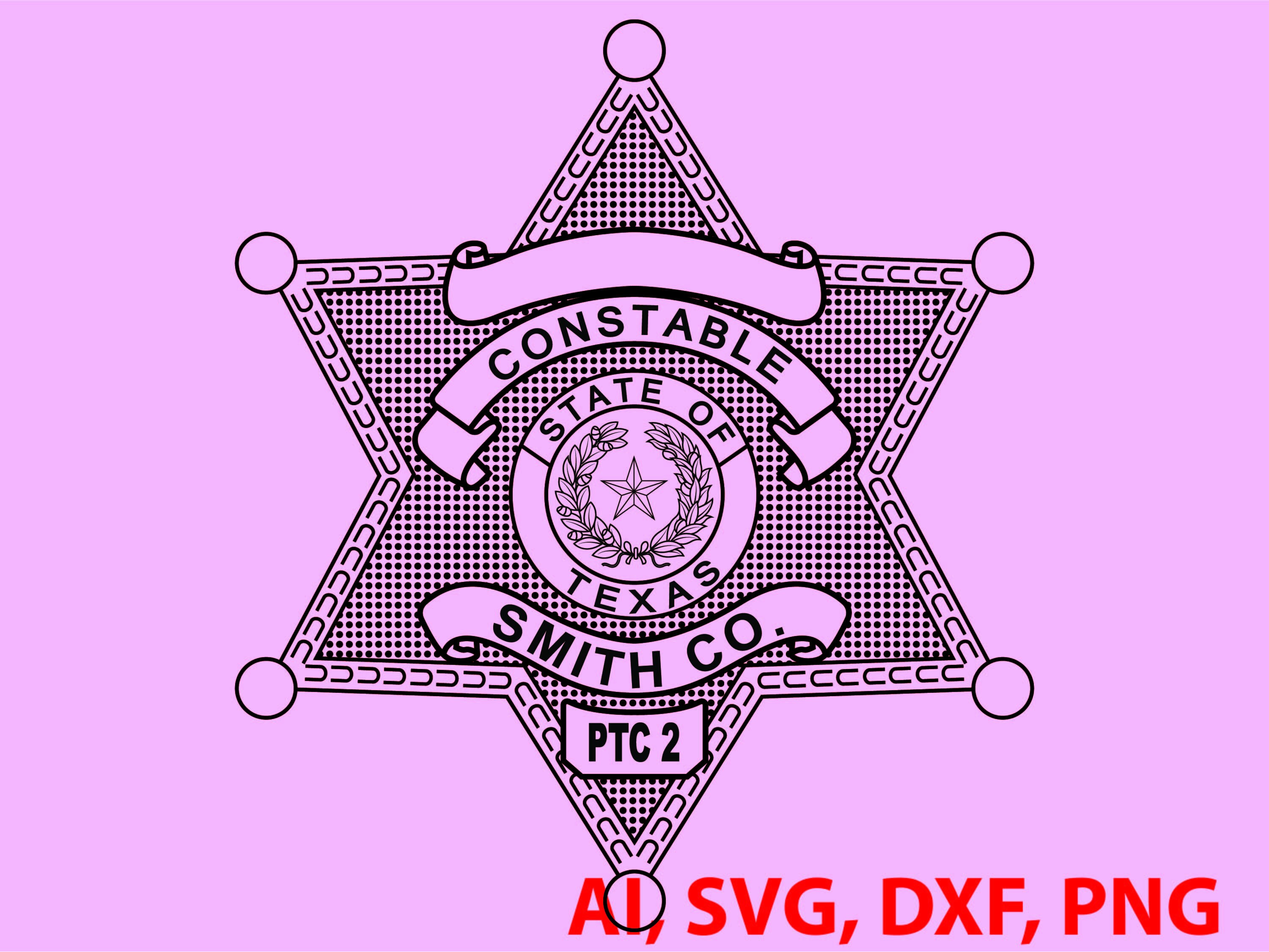 Texas Smith Co Constable Badge Logo Seal Custom Ai | Etsy