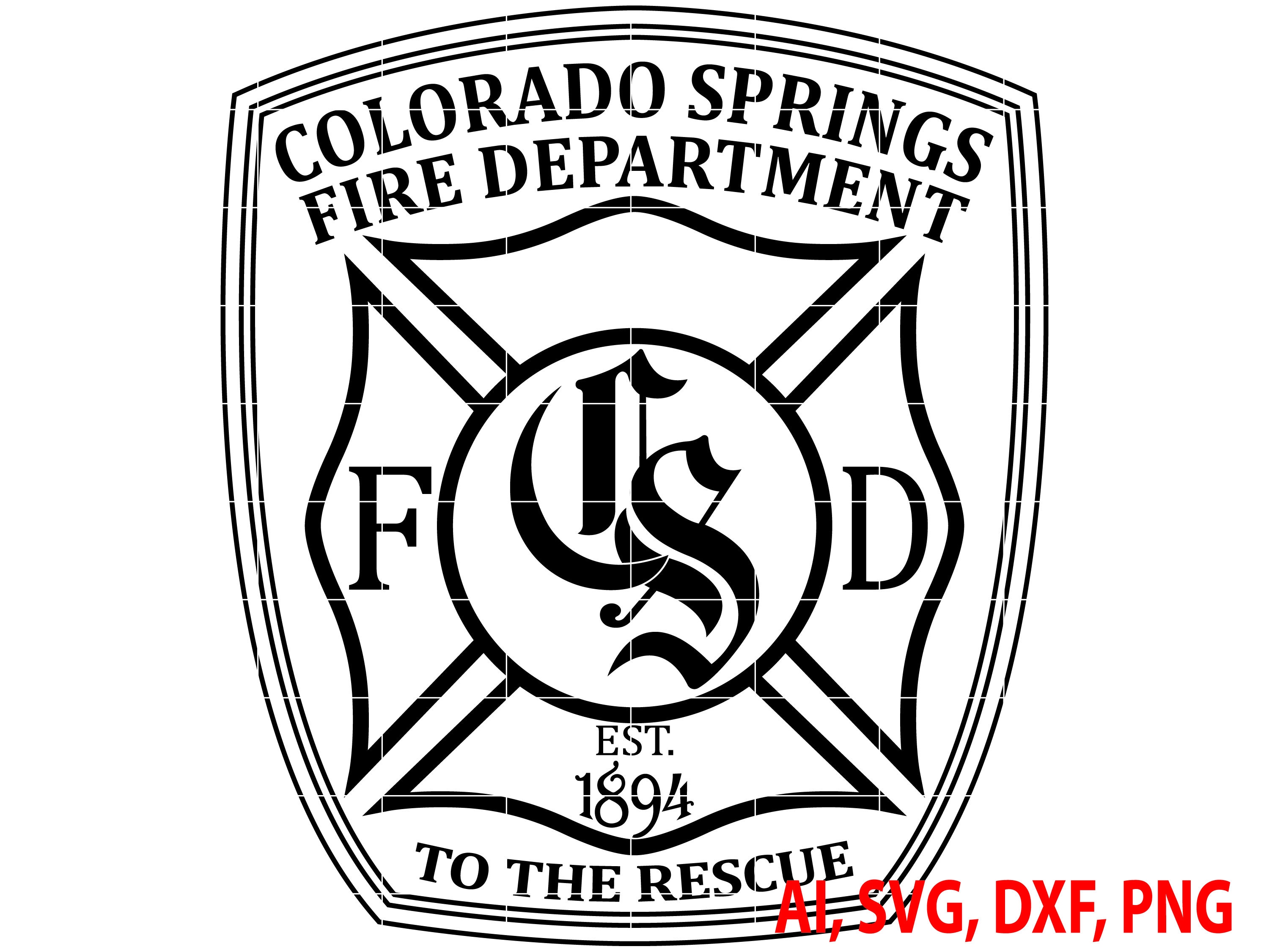 Colorado Springs Fire Dept Badge, Logo, Seal, Custom, Ai, Vector, SVG ...