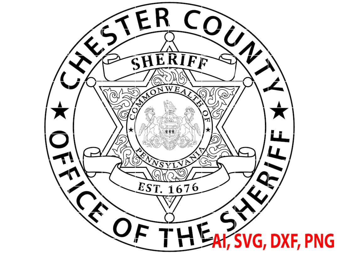 Chester County Sheriff Badge Vector Logo (digital) - Etsy