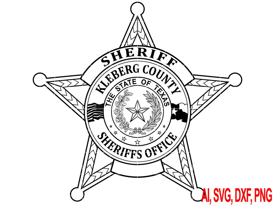 Kleberg County Sheriff Badge Vector Art (SVG, DXF, PNG) - Etsy