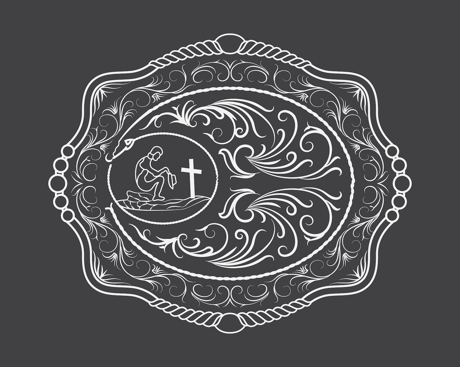 Scrollwork Belt Buckle Engraving File | Western Laser Cut Design (svg ...