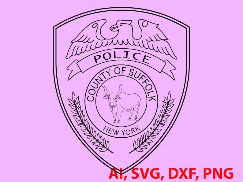 New York Suffolk County Police Badge, Logo, Seal, Custom, Ai, Vector ...