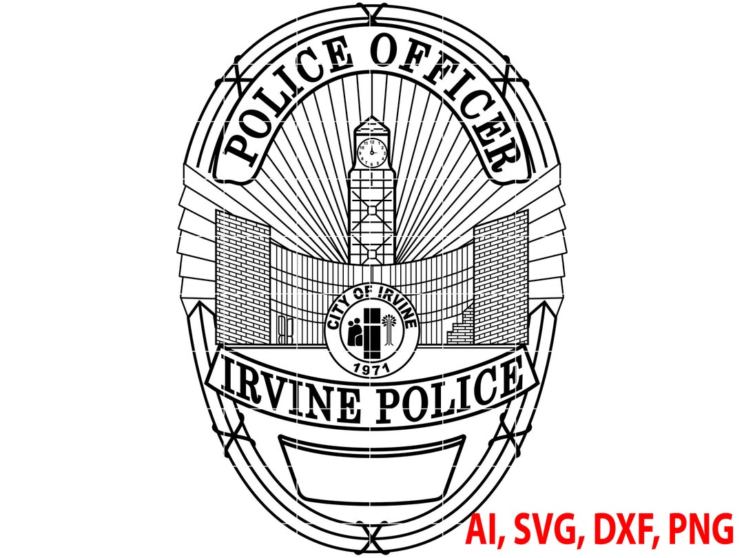 Police Badge, City of Irvine Police Officer Badge, Logo, Seal, Custom ...