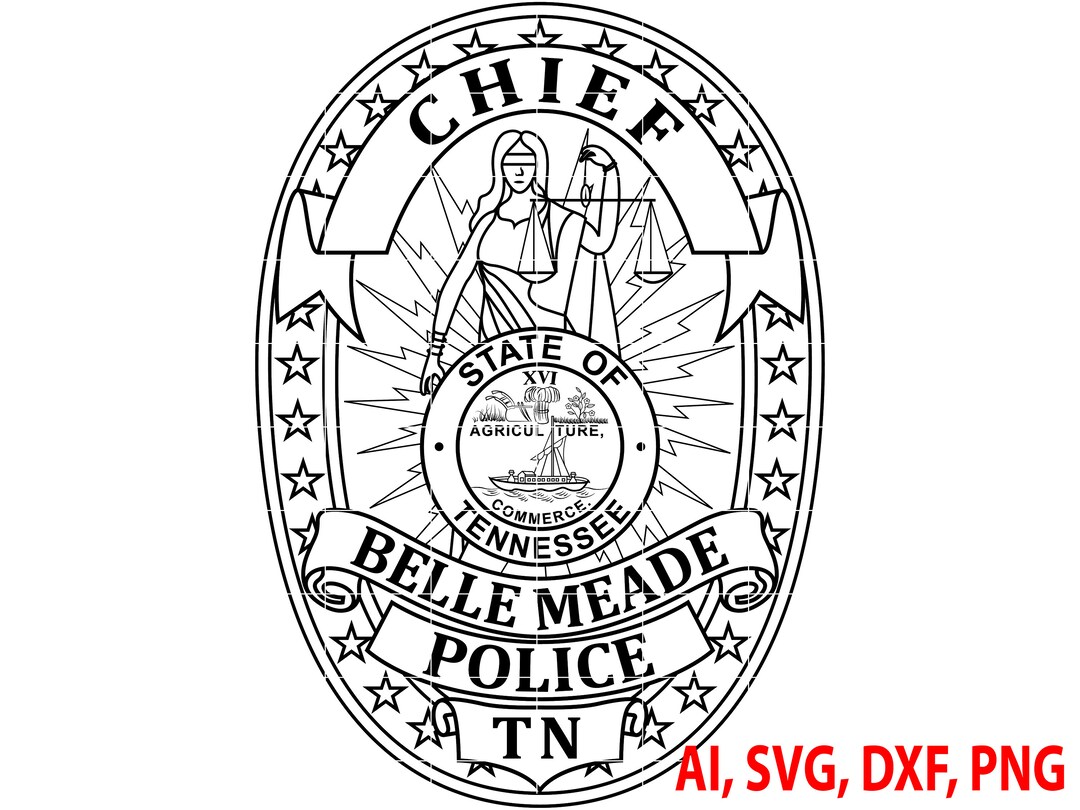 Police Badge, State of Tennessee Belle Meade Police Chief Badge, Logo ...