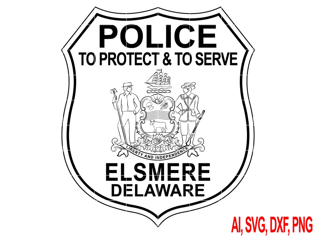 Delaware Elsmere Police Badge Vector Art, Ai,svg, DXF, PNG, Digital ...