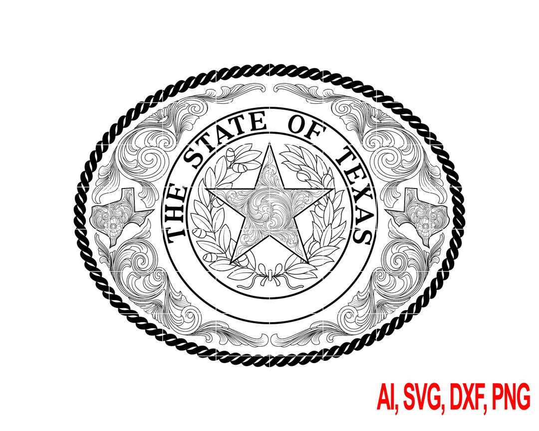 Texas Star Western Belt Buckle SVG | Cnc Laser Engraving File | Western ...