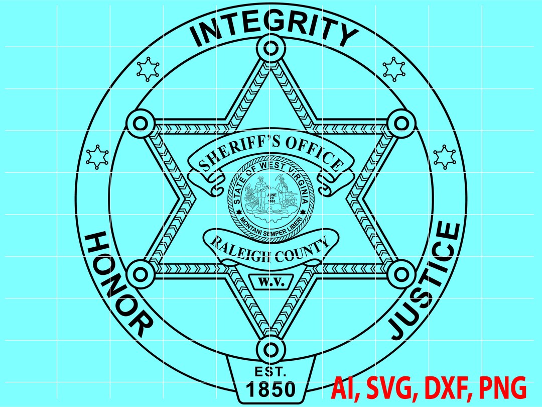 Raleigh County Sheriff Badge, Logo, Seal, Custom, Ai, Vector, SVG, DXF, PNG, Digital - Etsy