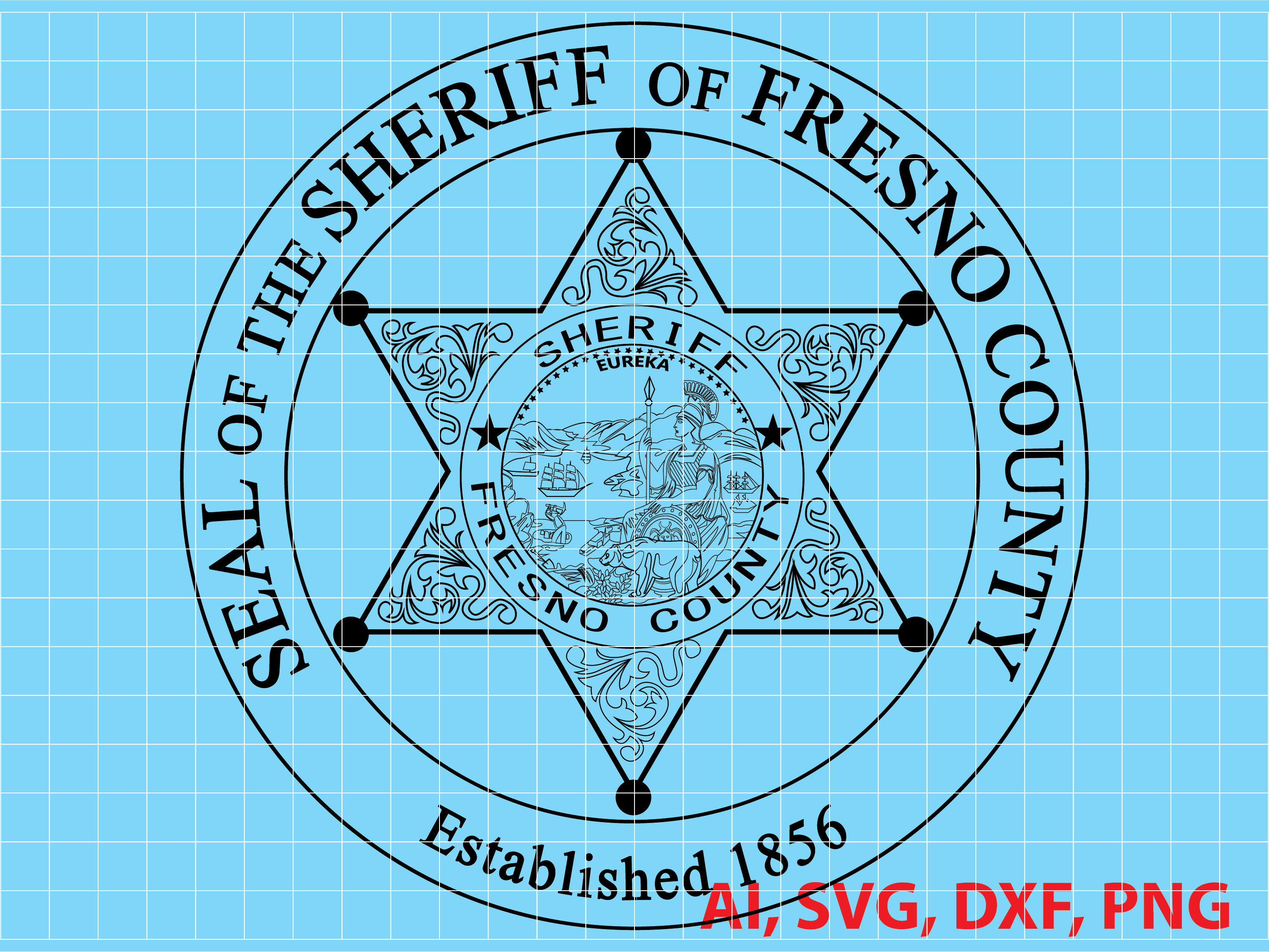 Fresno County Sheriff Seal Vector Logo (SVG, DXF, PNG) - Etsy
