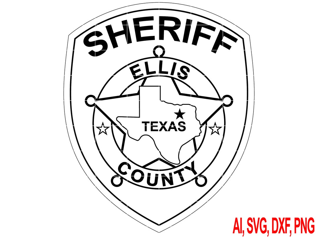 Ellis County Sheriff Badge Vector Art Cnc Craft Svg/dxf Files for ...