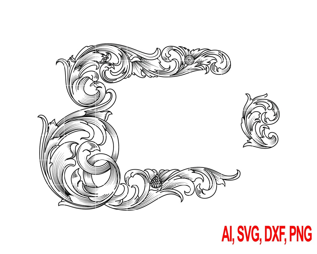 Scrollwork Belt Buckle Engraving File | CNC Laser Cut Design (svg, Dxf ...