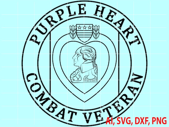 Purple Heart Combat Veteran Badge Logo Seal Custom Ai - Etsy Australia