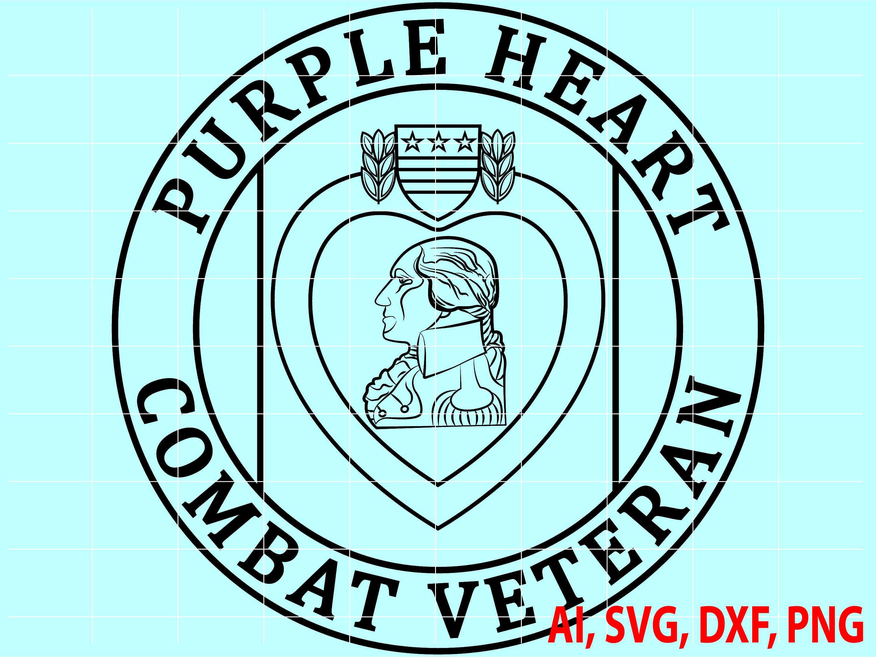 Purple Heart Combat Veteran Badge Logo Seal Custom Ai - Etsy
