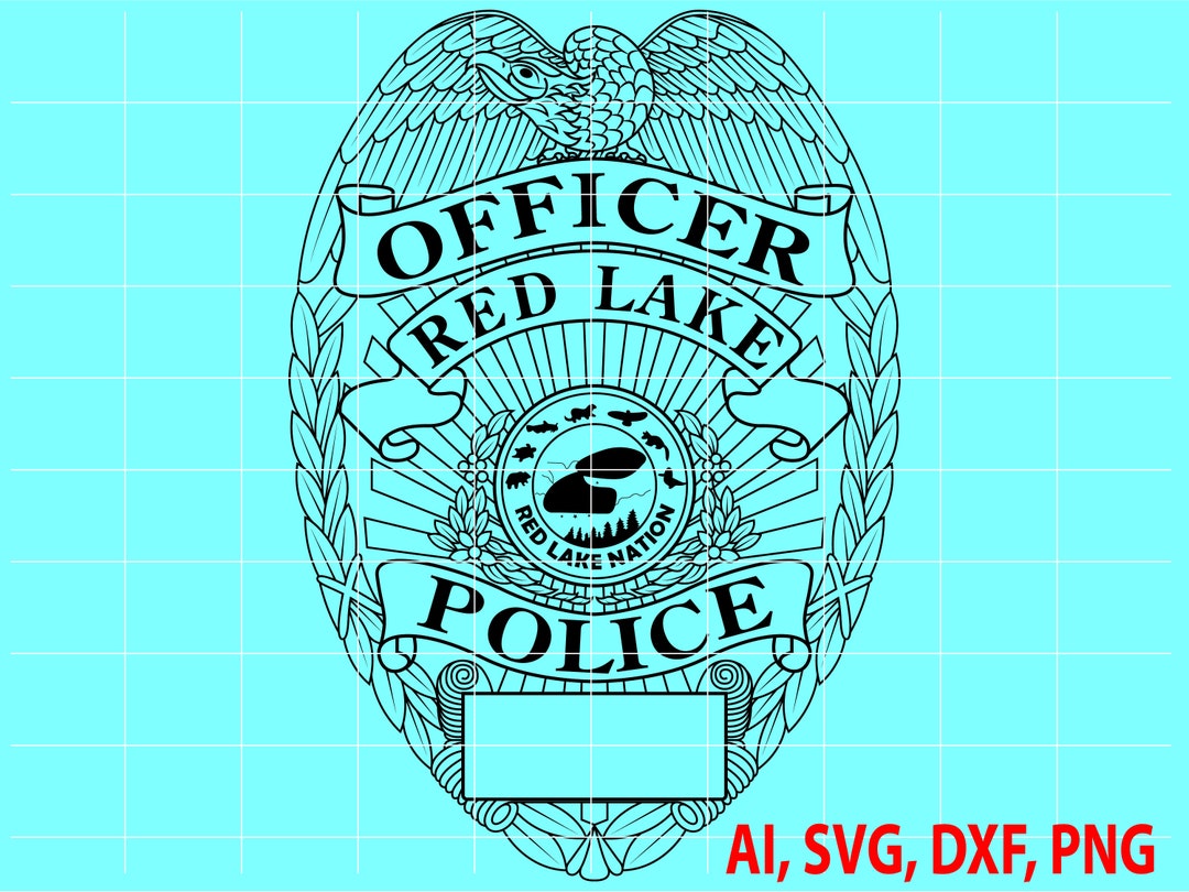 Red Lake Police Officer Badge, Logo, Seal, Custom, Ai, Vector, SVG, DXF ...
