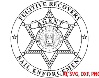 Fugitive Recovery Agent Badge Svg - Etsy