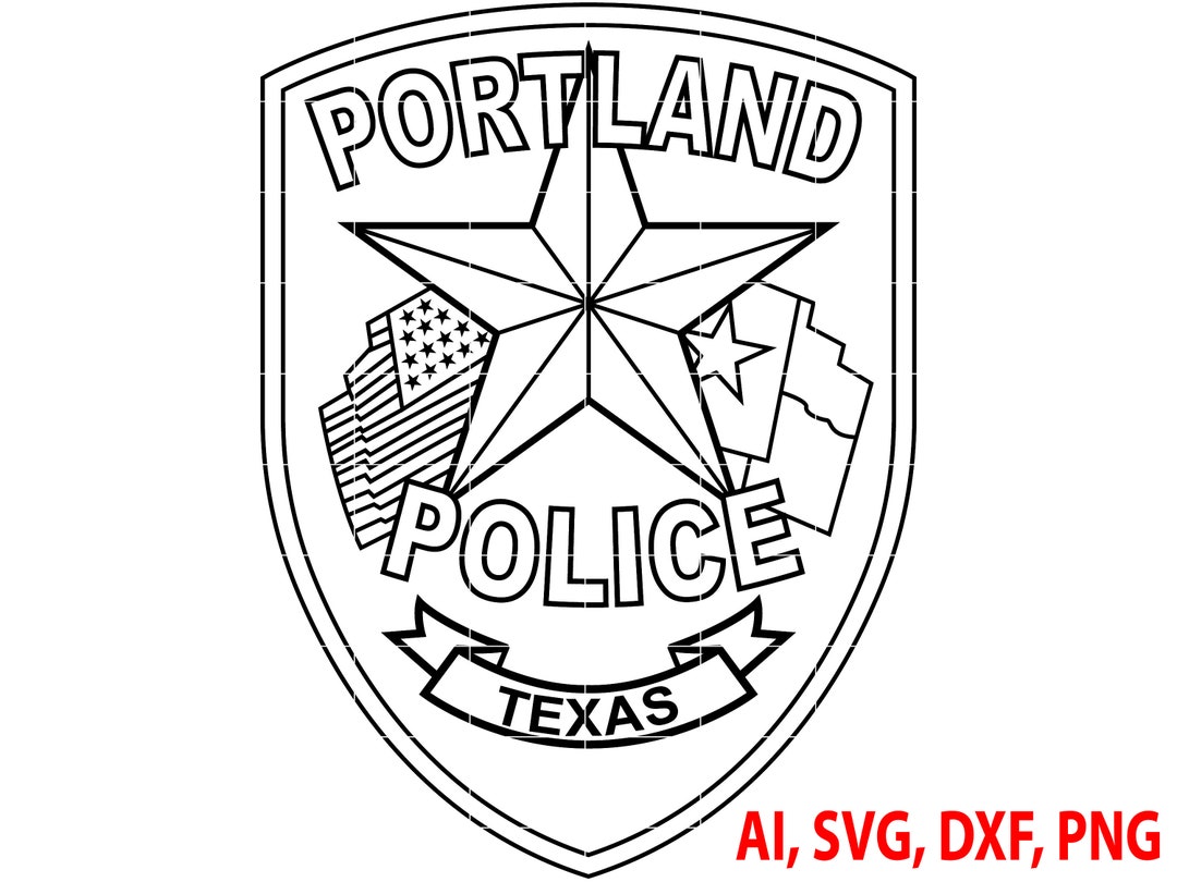Police Badge, Texas Portland Police Badge, Logo, Seal, Custom, Ai ...