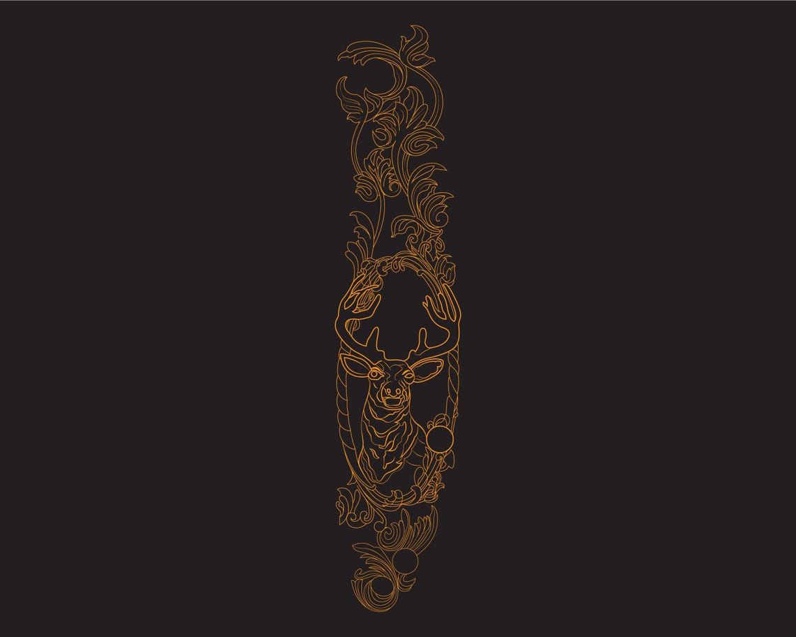 Knife Scroll SVG | Cnc Laser Engraving Design | Ornamental Scroll ...