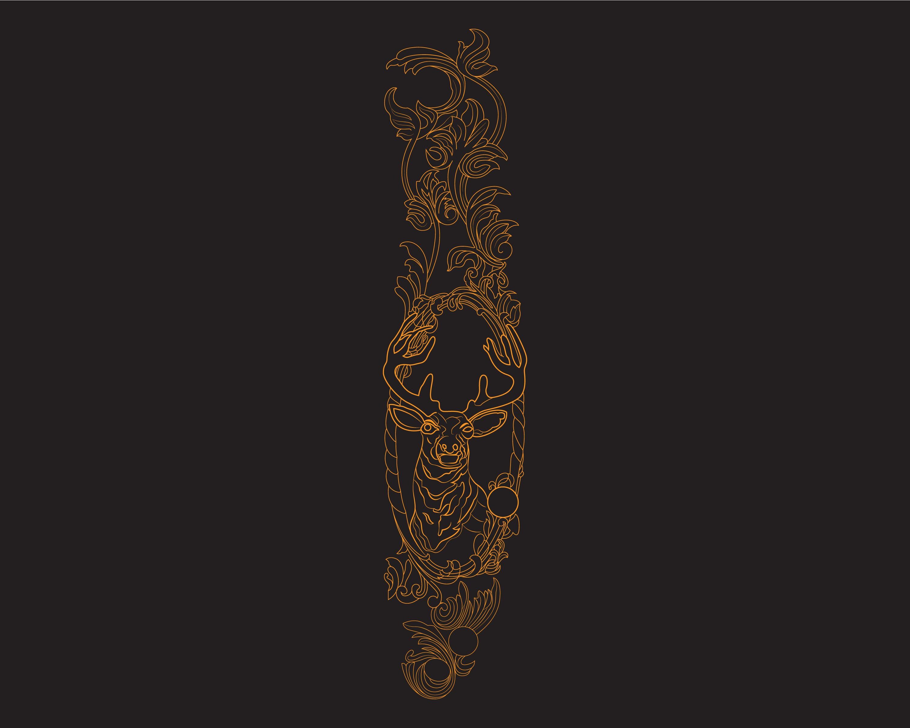 Knife Scroll SVG | Cnc Laser Engraving Design | Ornamental Scroll ...