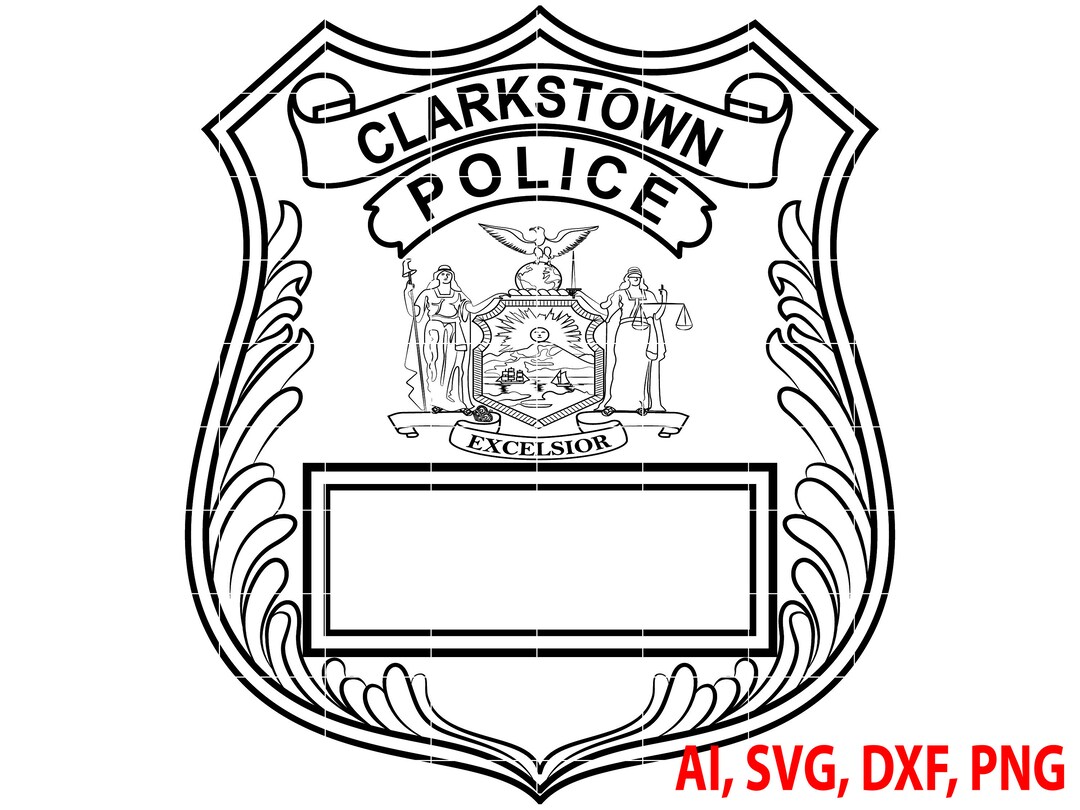 Clarkstown Police Badge, Logo, Seal, Custom, Ai, Vector, SVG, DXF, PNG ...