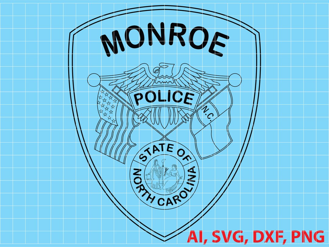 State of North Carolina Monroe Police Logo, Seal, Badge, Custom, Ai ...