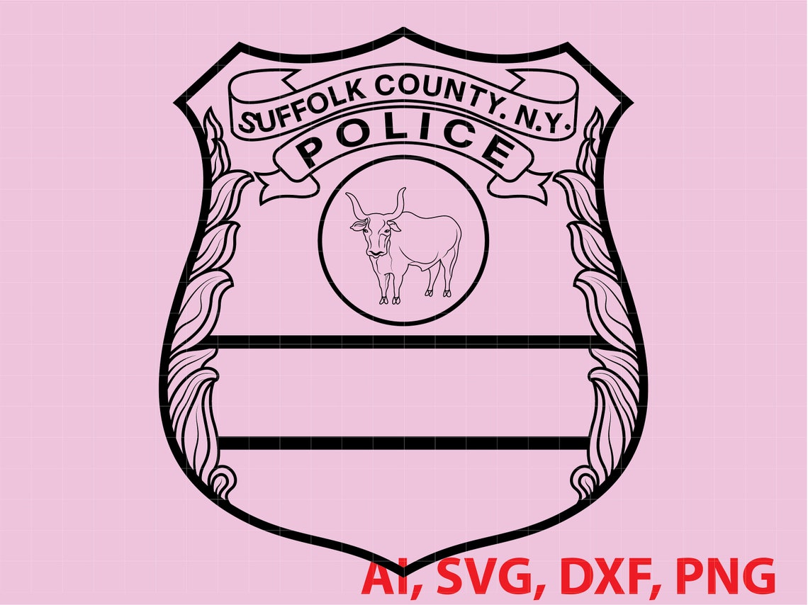 New York Suffolk County Police Badge Logo Seal Custom Ai - Etsy