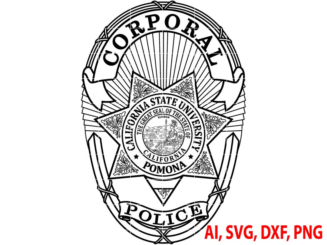 California State University Police Corporal Badge Vector (digital) - Etsy