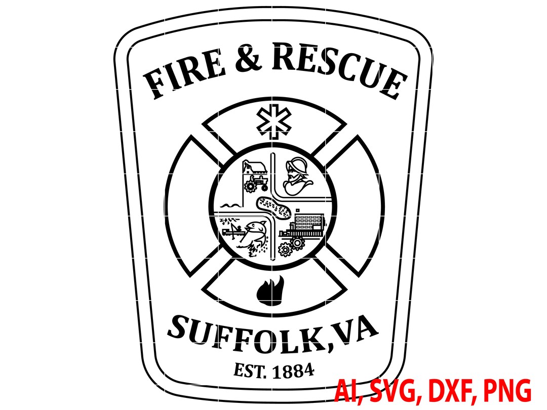 Suffolk Fire & Rescue Badge, Logo, Seal, Custom, Ai, Vector, SVG, DXF ...
