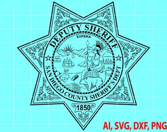 San Diego County Sheriff Badge SVG - Etsy