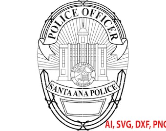 Santa Ana Police Badge SVG - Etsy