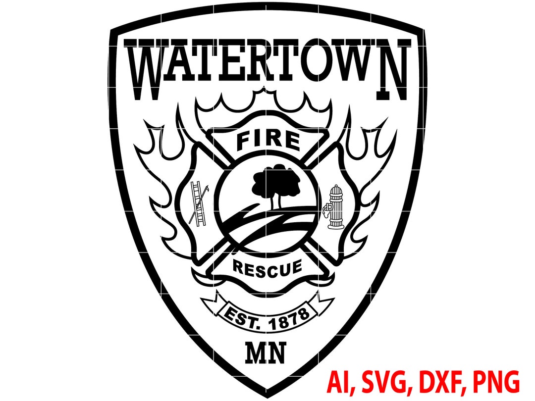 Watertown Fire Rescue Badge, Logo, Seal, Custom, Ai, Vector, SVG, DXF ...