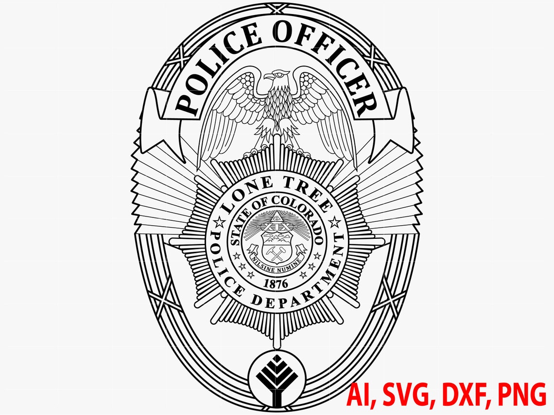 State of Colorado Lone Tree Police Officer Badge Logo Seal - Etsy