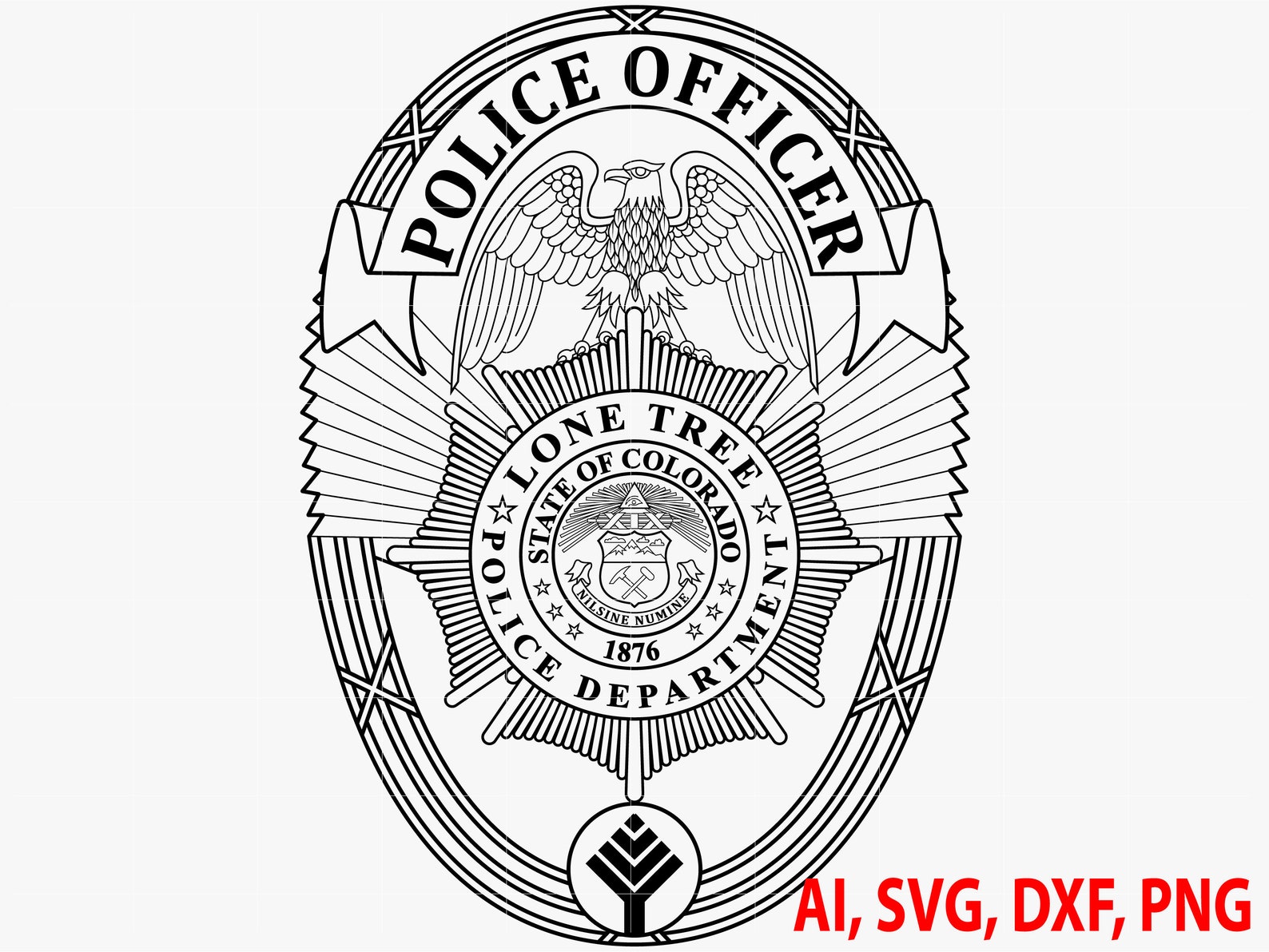 State of Colorado Lone Tree Police Officer Badge Logo Seal - Etsy