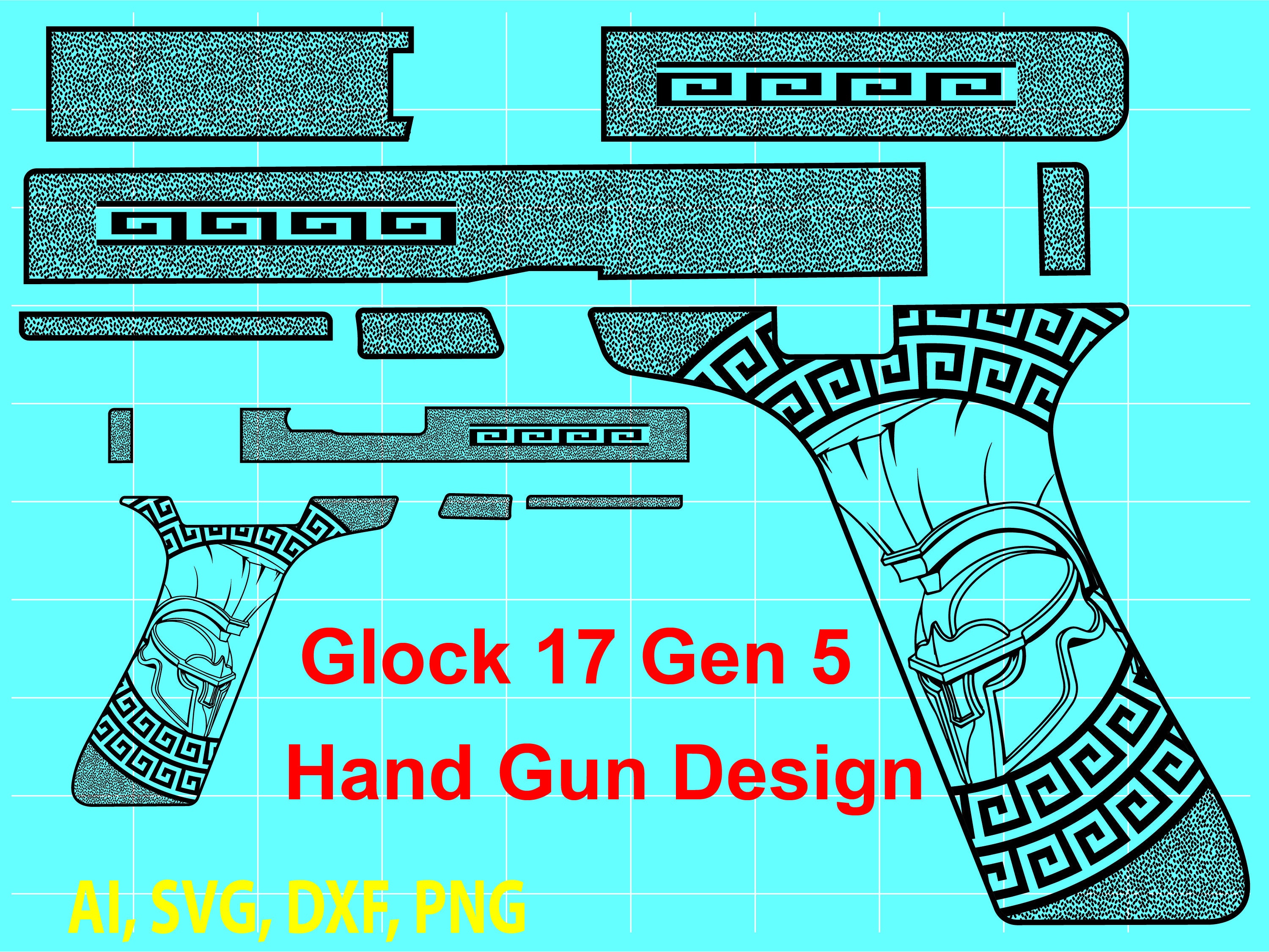 Glock 17 Gen 5 Hand Gun Design Custom Ai Vector SVG DXF - Etsy